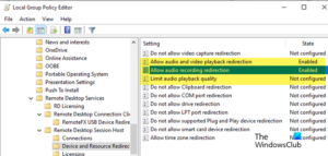 Remote Desktop sound not working in Windows 11