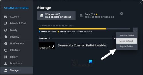 The Steam install folder is currently not writable [Fix]