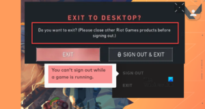 You can't sign out while a game is running in Riot games