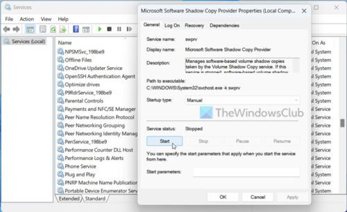 Shadow copies failed to change the storage area maximum size
