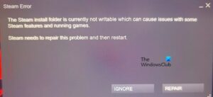 The Steam install folder is currently not writable [Fix]