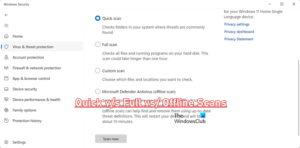Windows Defender Offline Scan vs Full Scan vs Quick Scan explained