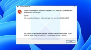 0x80042315, An error occurred while trying to contact VSS writers