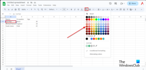 How to change Cell Color in Google Sheets