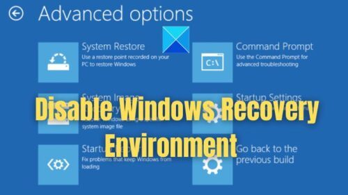How to disable Windows Recovery Environment (WinRE)