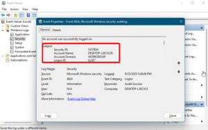 Event ID 4624, An account was successfully logged on
