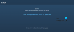 Failed loading profile data error on Steam [Fix]