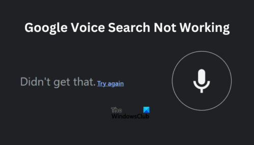 Google Voice Search not working on Windows PC