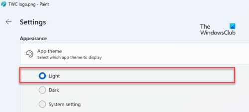 How to enable Dark Mode on New Paint app in Windows 11