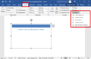 How to rotate Text in Word