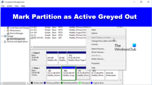 Mark Partition as Active greyed out in Windows 11 [Fix]