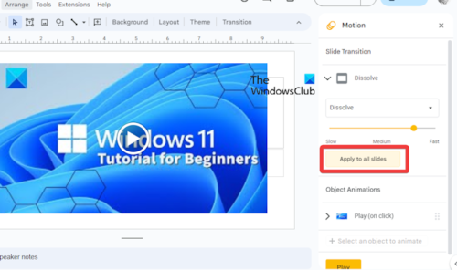 Add, Change, and Remove Transitions in Google Slides