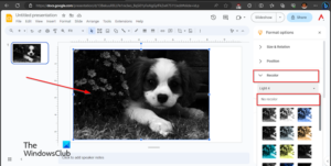 How to recolor Pictures in Google Slides