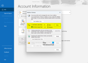 Your mailbox is almost full Outlook 365 message