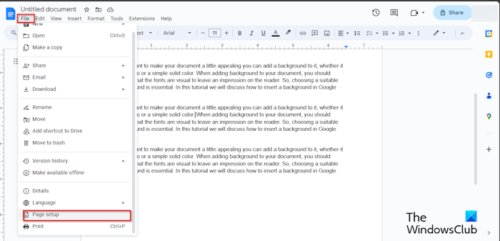 How to insert Background Image in Google Docs