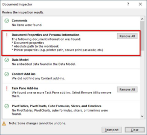How to view or display Document Properties in Excel
