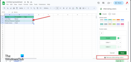 How to change Cell Color in Google Sheets