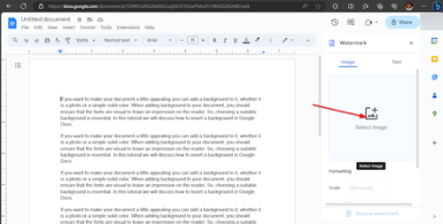 How to insert Background Image in Google Docs