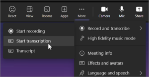 How to Enable and View Transcription in Teams Meeting