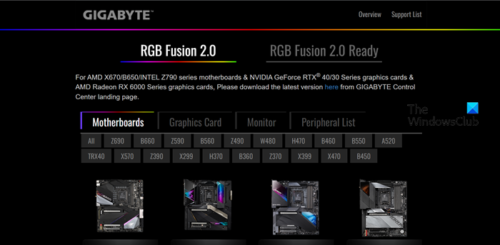 Gigabyte RGB Fusion not working or detecting anything
