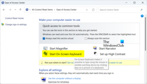 How to open Onscreen Keyboard in Windows 11?