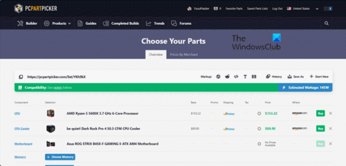 How to use PCPartPicker to build a PC?