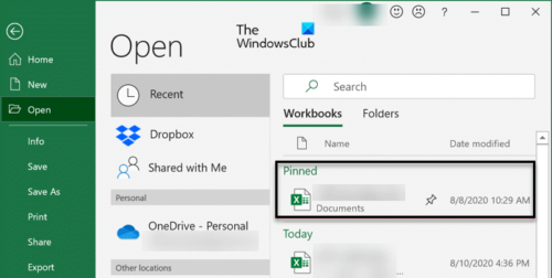 How to Pin a Document in Excel, Word, PowerPoint