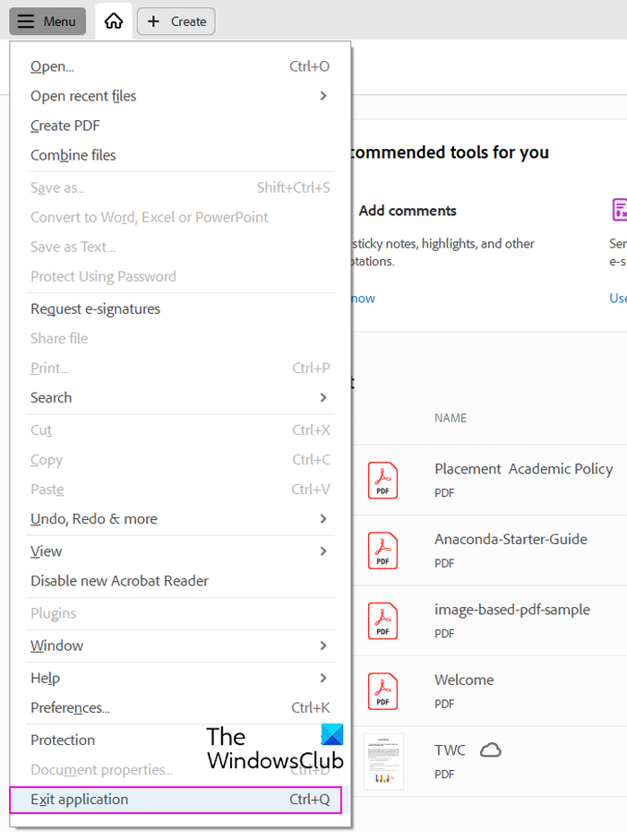A running instance of Acrobat has caused an error