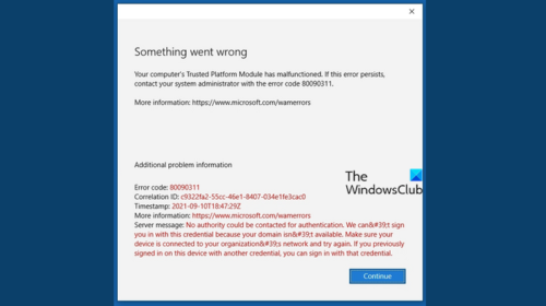 Fix 80090311 Teams Sign-in Error Code