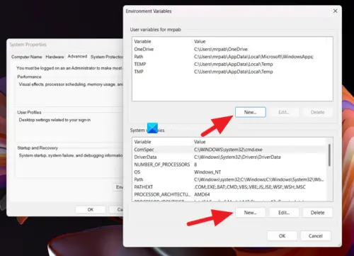 Environment Variables not working in Windows 11 Environment Variables not working in Windows 11
