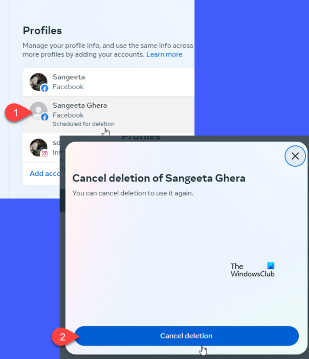 How to delete an additional Profile on Facebook