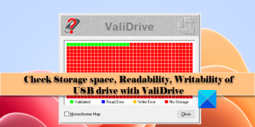 Validate the Storage Capacity of USB flash drive with ValiDrive