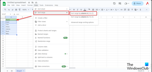 How to Alphabetize in Google Sheets