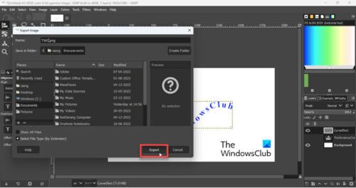 How to Curve Text in GIMP on PC