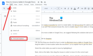 How to find and replace Words in Google Docs