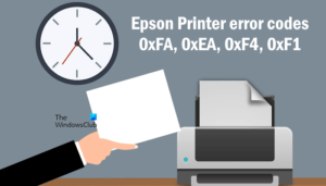 Fix Epson Printer error code 0xFA, 0xEA, 0xF4, 0xF1