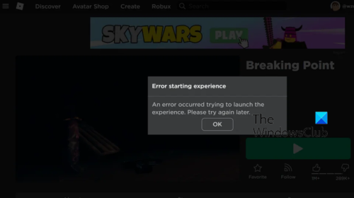 Fix Error starting experience in Roblox Fix Error starting experience in Roblox
