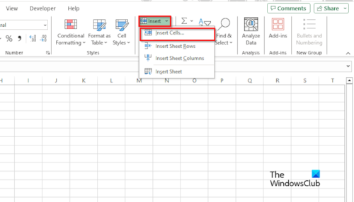 How to Shift Cells Down in Excel