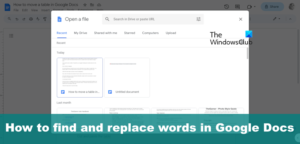 How to find and replace Words in Google Docs
