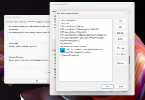 Environment Variables not working in Windows 11 Environment Variables not working in Windows 11