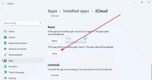 An error occurred during authentication iCloud error in Windows 11