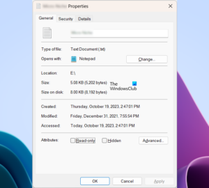 Size vs Size on disk difference in Windows explained