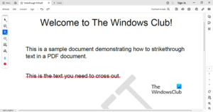 How to Strikethrough Text in PDF document on Windows 11/10
