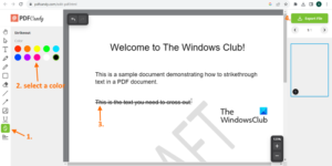 How to Strikethrough Text in PDF document on Windows 11/10