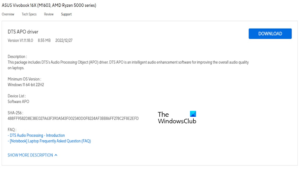 DTS Audio Processing settings are unavailable or not working