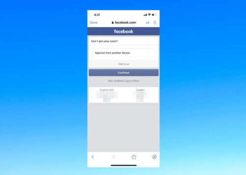 How to log into Facebook without a Code Generator