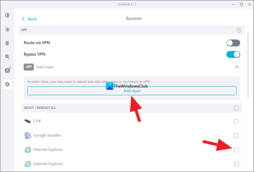How to exclude an App or Browser from VPN on PC