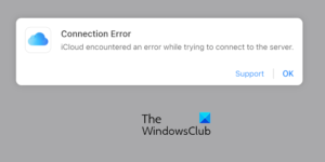 iCloud has encountered an error while trying to connect to server