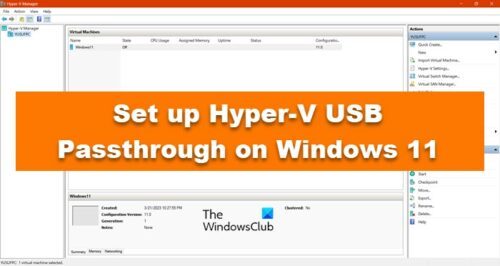 How to set up Hyper-V USB Passthrough on Windows 11