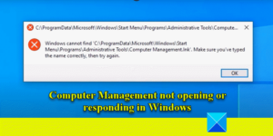 Computer Management not opening or responding in Windows 11/10